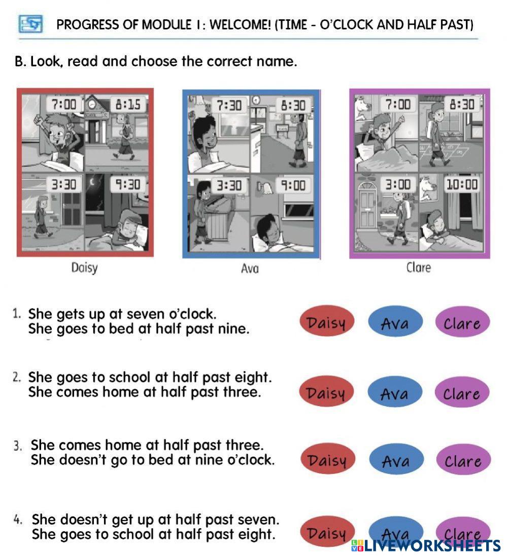 Progress of Module 1: Welcome! | Live Worksheets