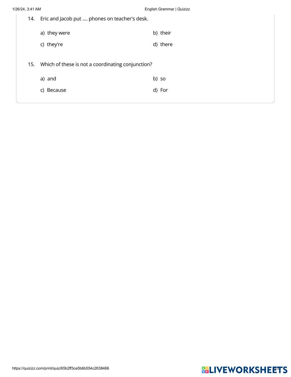 Grammar | Live Worksheets
