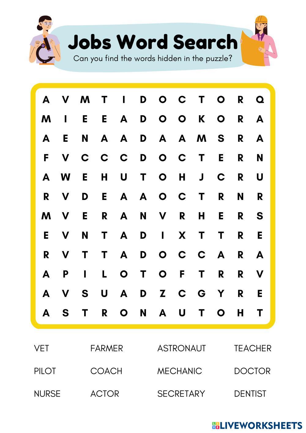 7535452 | Jobs word search | Phatratchada Thubthimdi