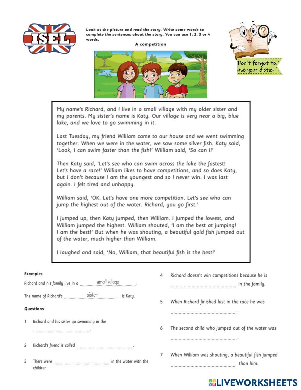 Reading Flyer 1 - 2nd year | Live Worksheets