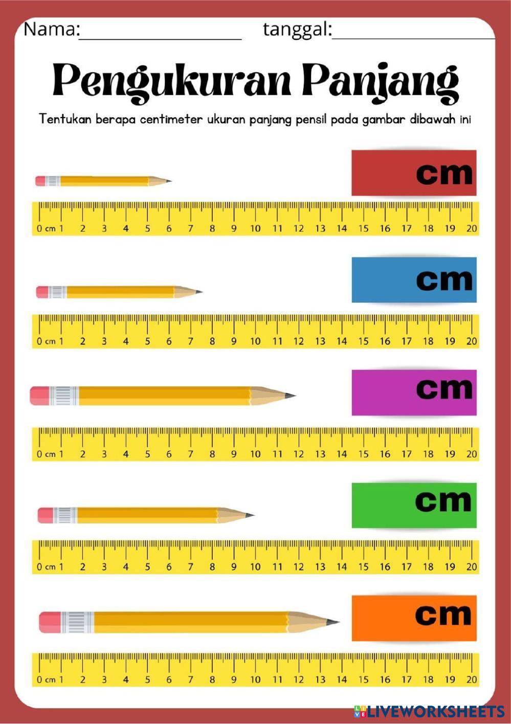 Worksheet Satuan Panjang | Live Worksheets
