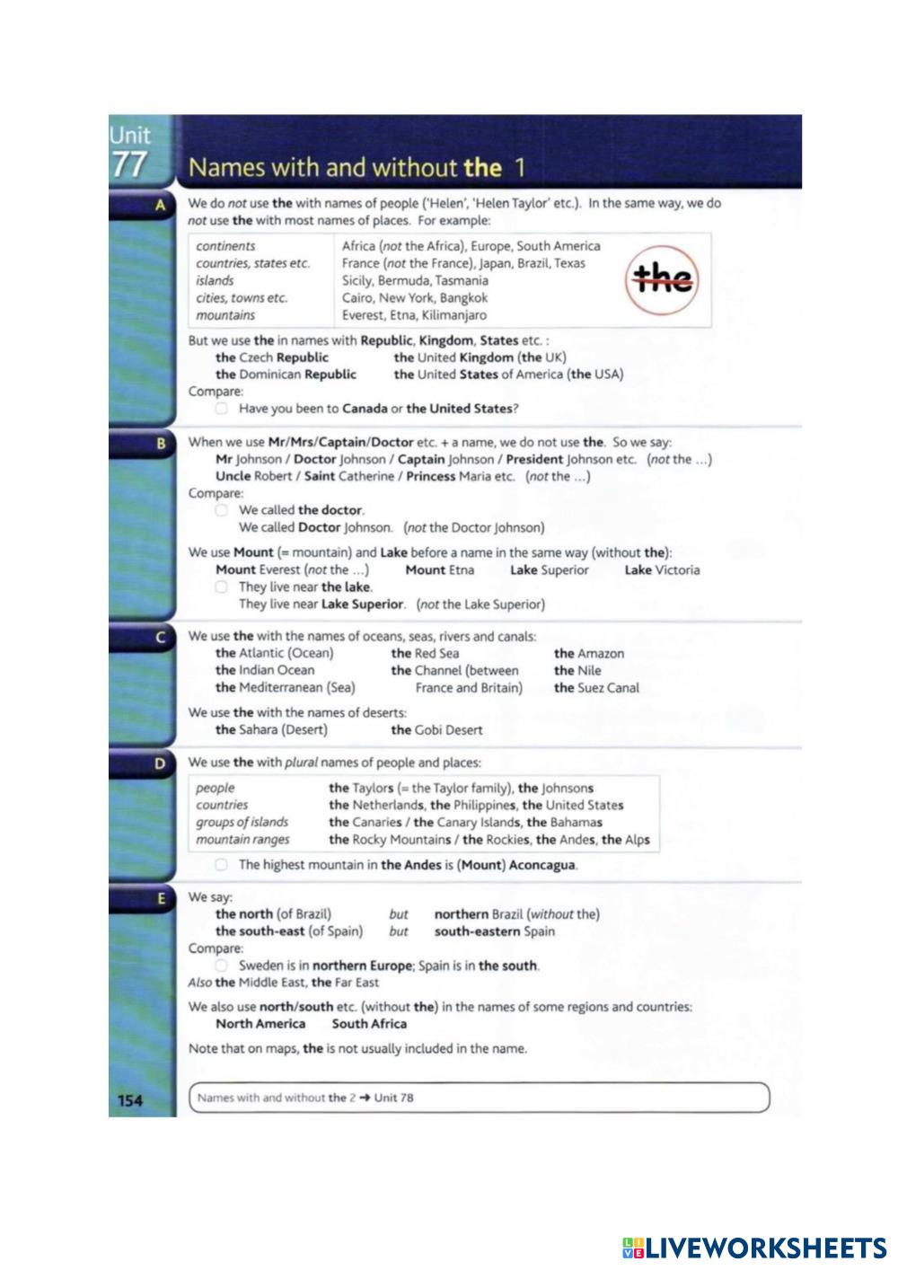 Unit 77 | Live Worksheets