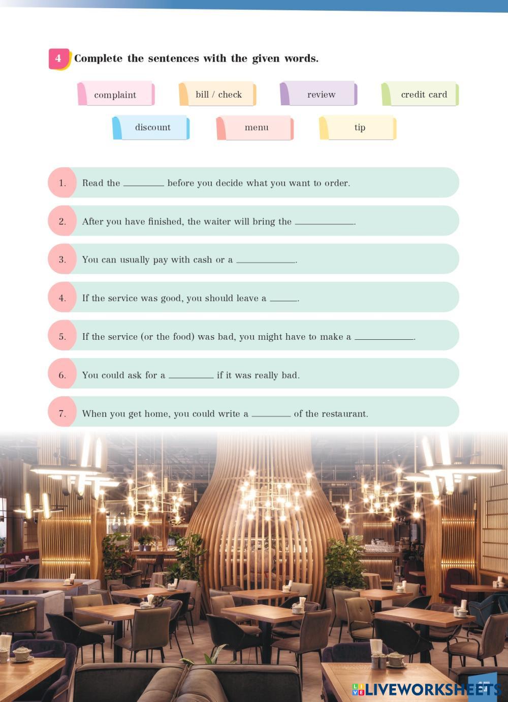 Unit 7 On tour | Live Worksheets