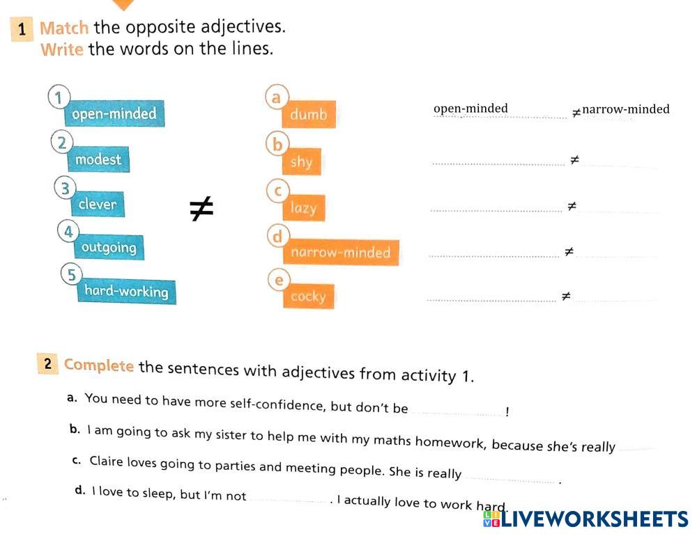 7537806 | Adjectives characteristics of a person