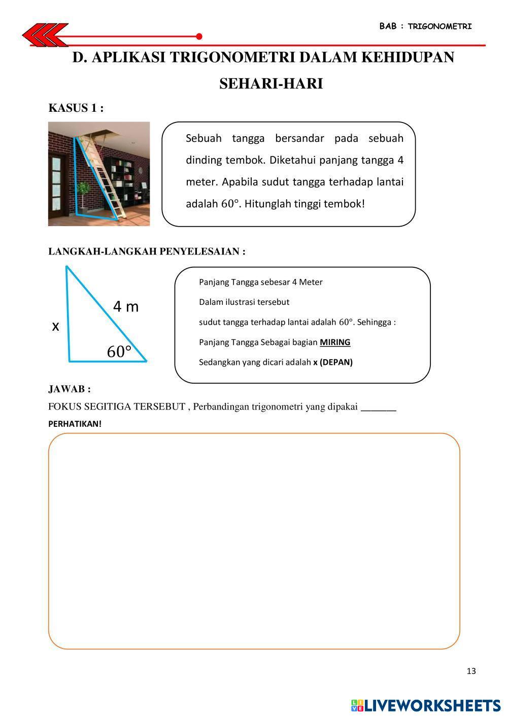 7538186 | Trigonometri | Risa Fitriana | LiveWorksheets