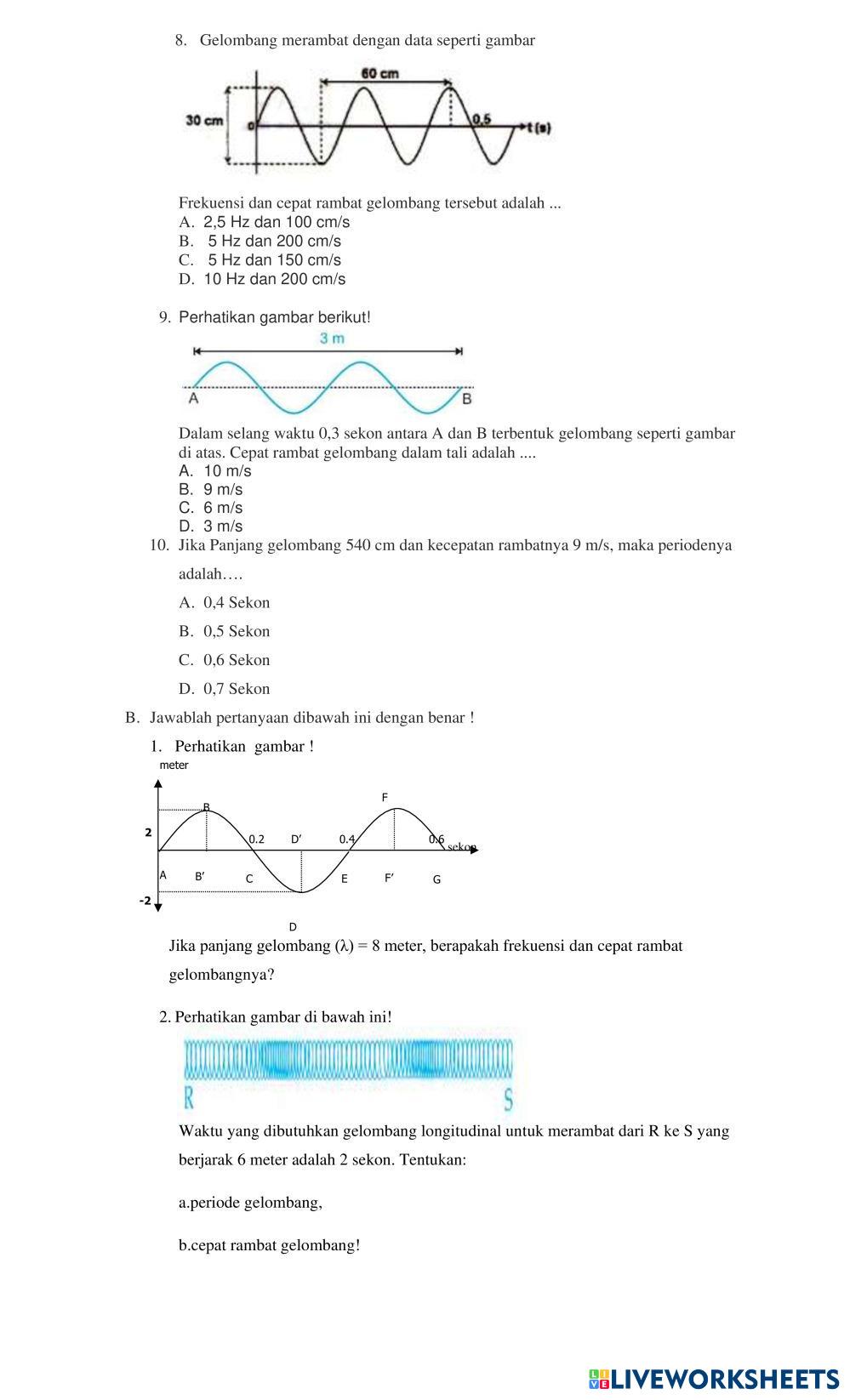 PH I GENAP GETARAN DAN GELOMBANG | Live Worksheets