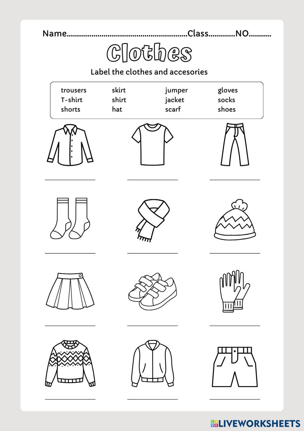 Clothes | Live Worksheets