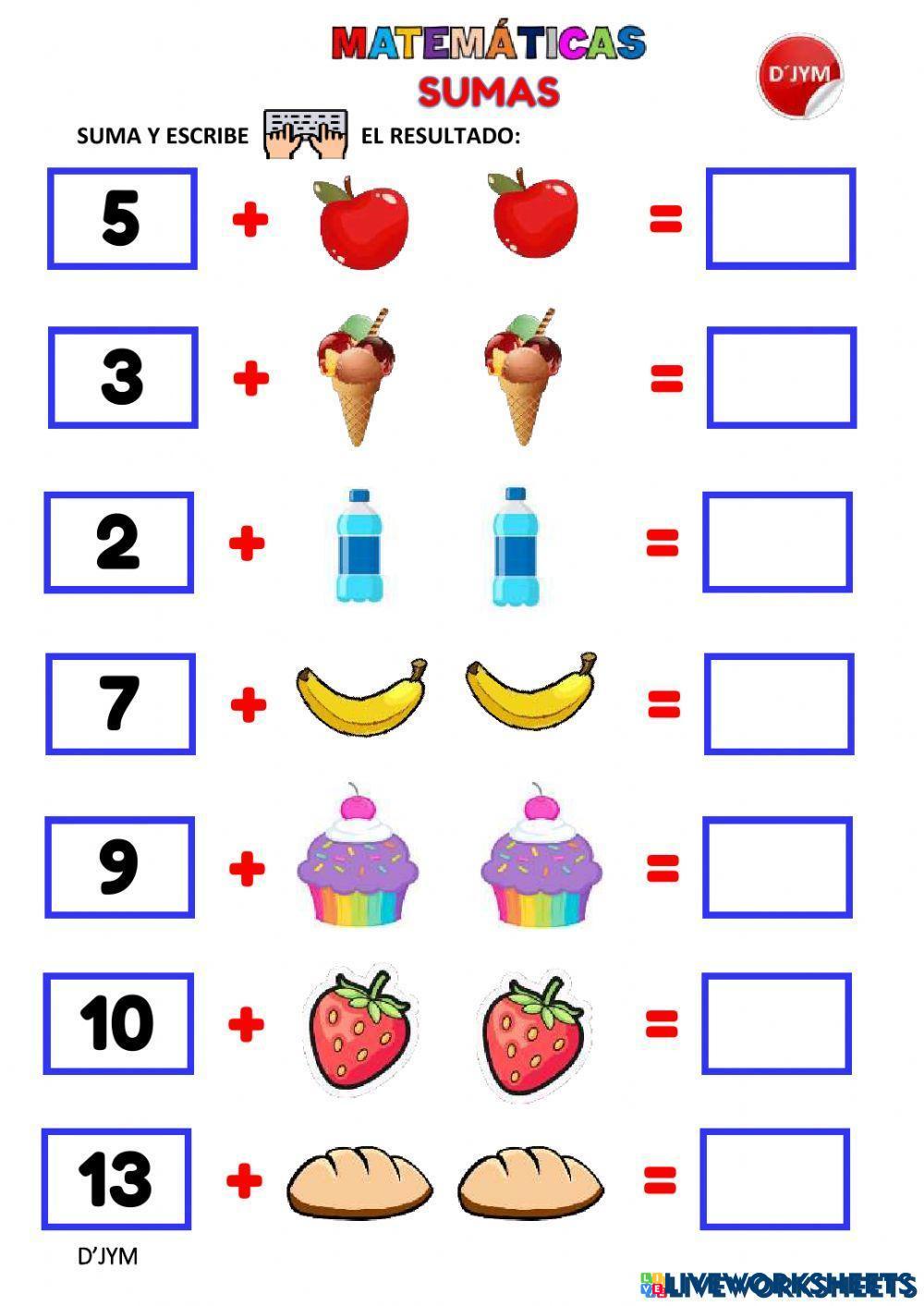 SUMA Y ESCRIBE … | Free Interactive Worksheets | 7542193