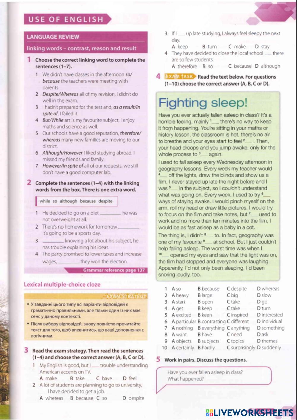 Oxford Exams B1… | Free Interactive Worksheets | 7544259