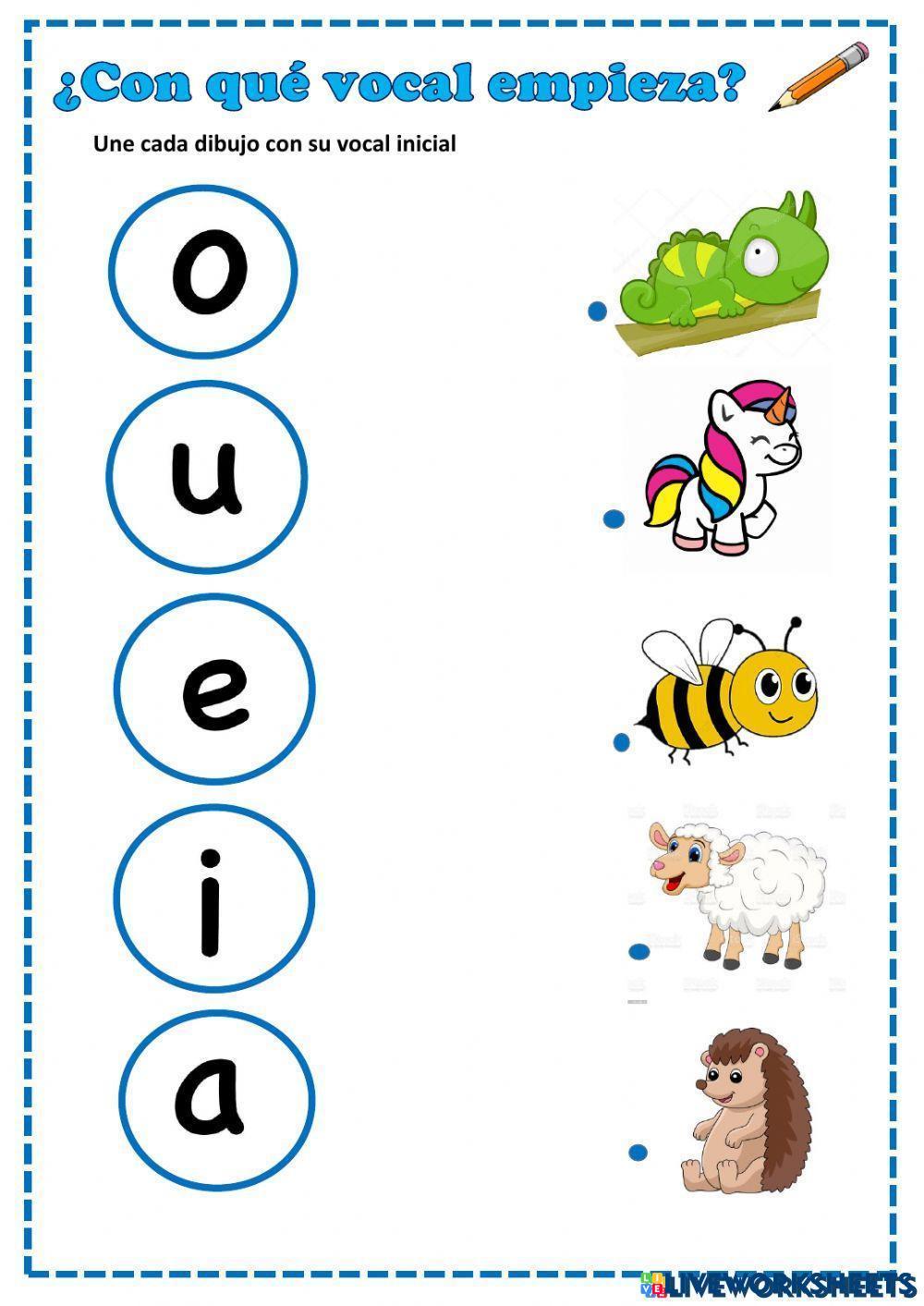 reconociendo las vocales | Live Worksheets