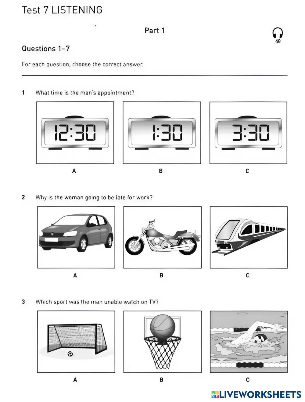 7870147 | COLLINS B1 PRELIMINARY - LISTENING TEST 7 | TAY