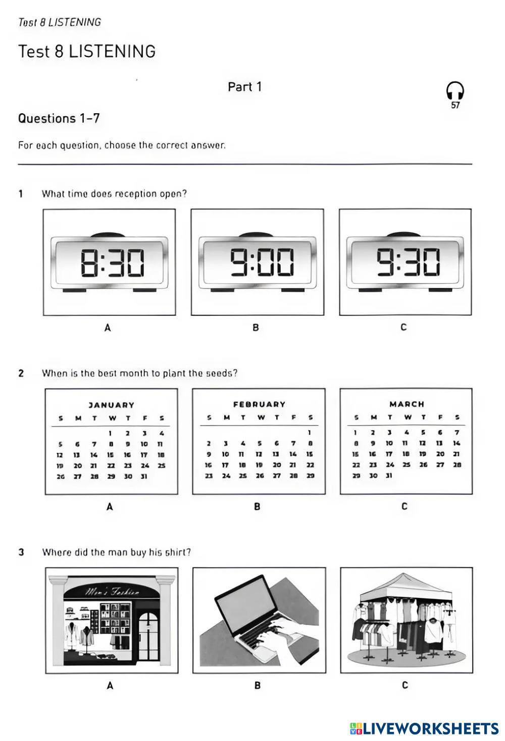 COLLINS B1 PREL… | Free Interactive Worksheets | 7870205