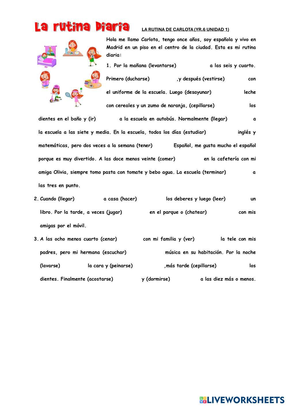 7876756 | La rutina diaria primaria | Rosario Garcia