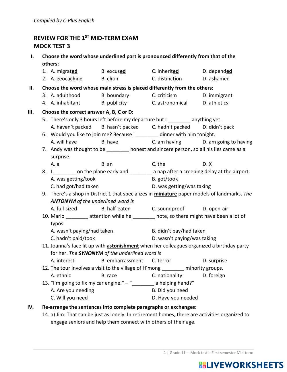 G11_Midterm_Fir… | Free Interactive Worksheets | 7878383
