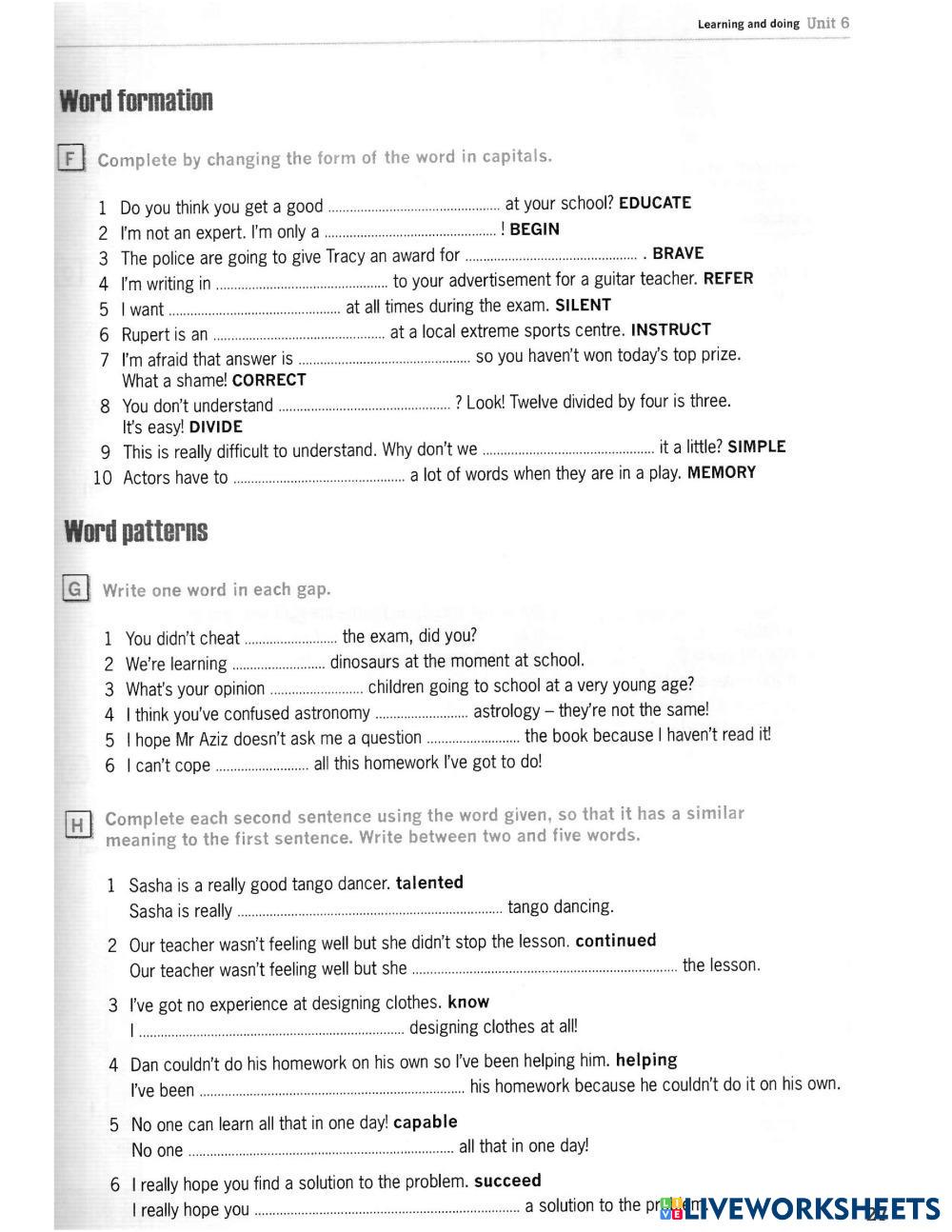 Destination B1_… | Free Interactive Worksheets | 7884912