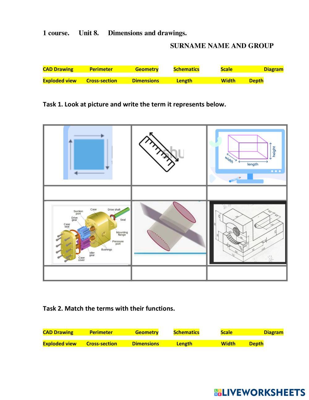 1 course. Unit 8. Dimensions and drawings. 7887593