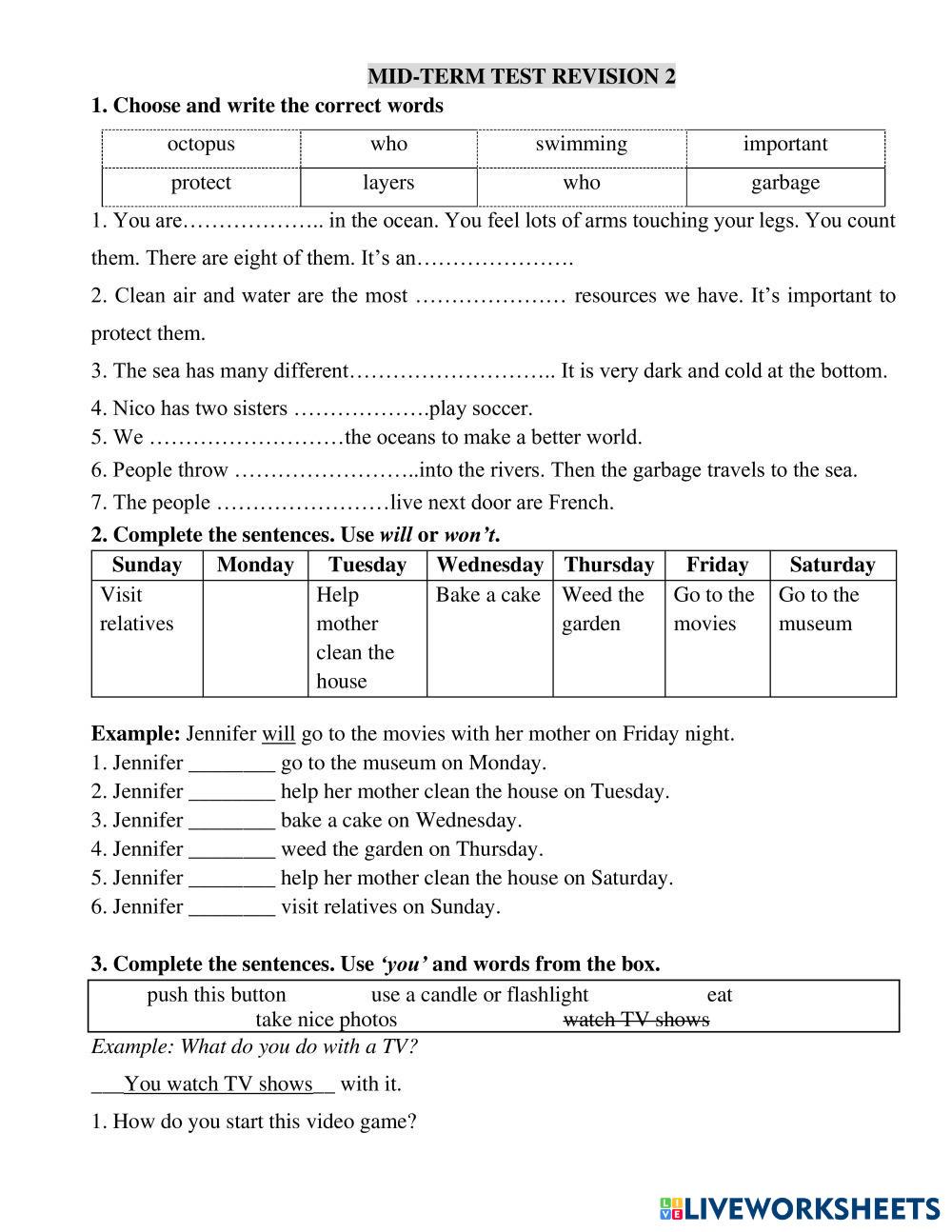 MCT revision | Free Interactive Worksheets | 7890358