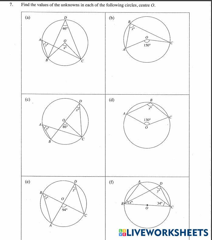 chord propertie… | Free Interactive Worksheets | 7891702