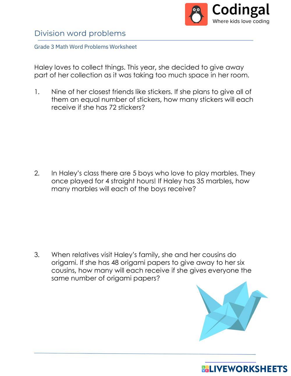 Word Problems on Standard Division of Numbers up to