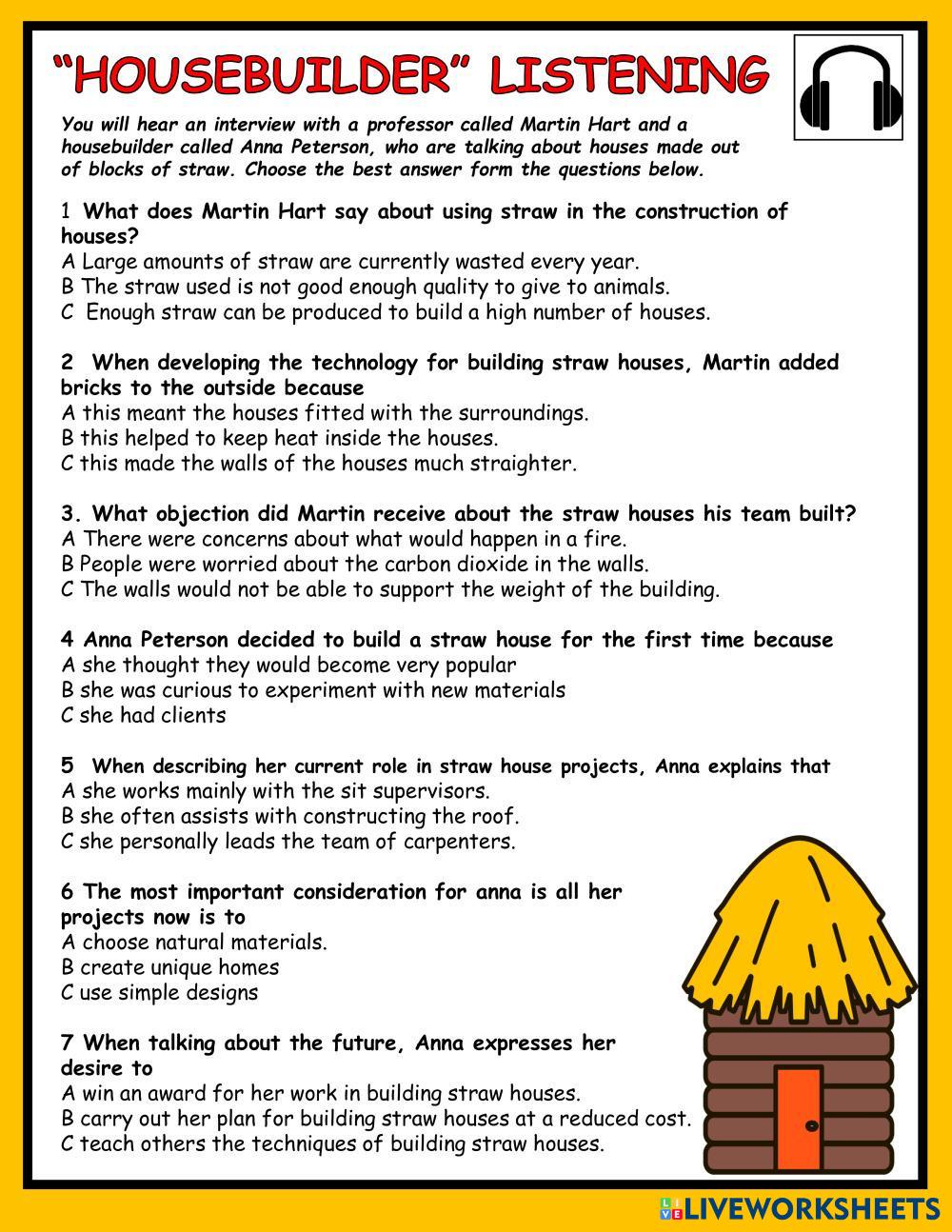 Housebuilder Li… | Free Interactive Worksheets | 7892434