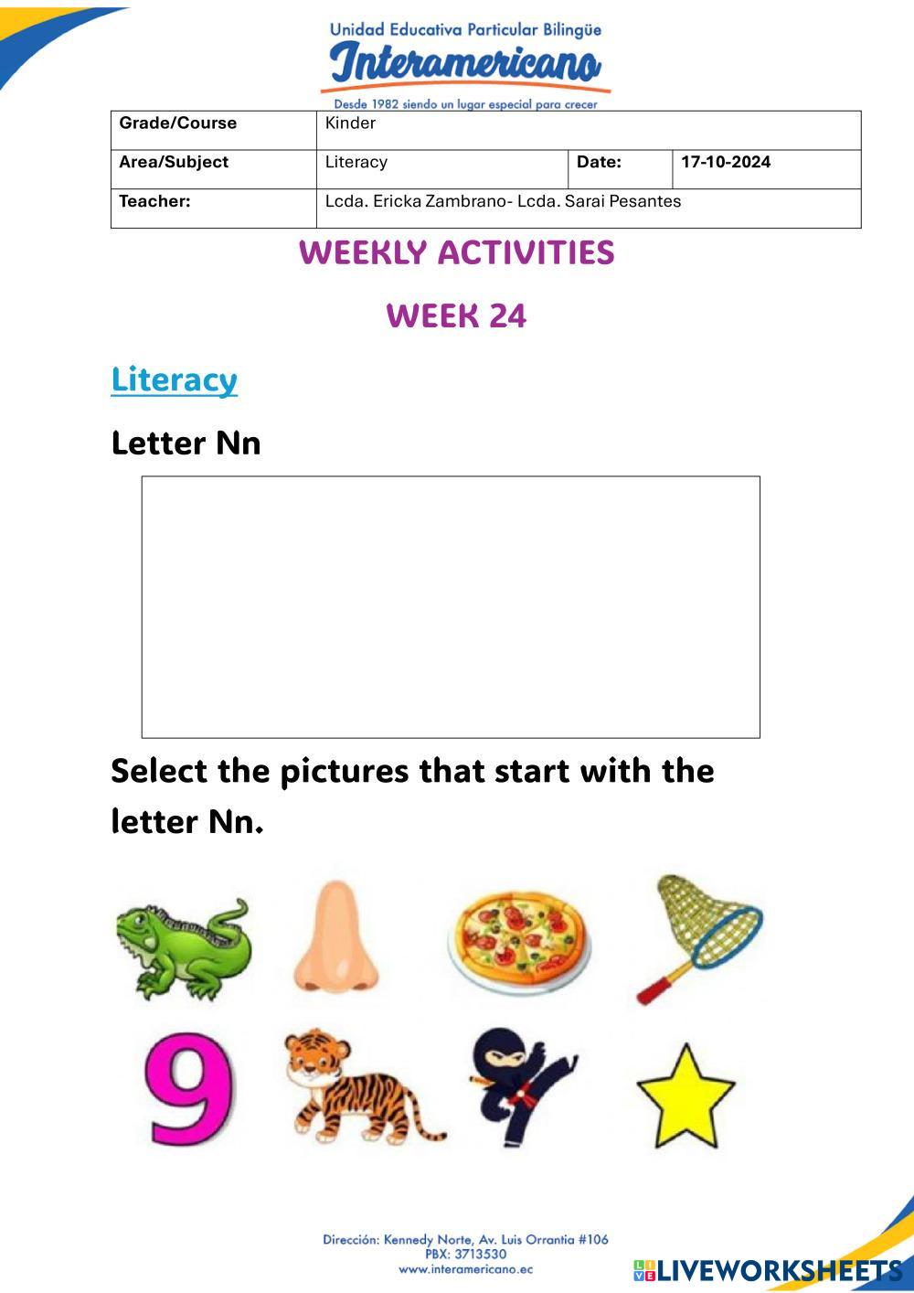 7895034 | Weekly worksheet- week 24 | Saraí