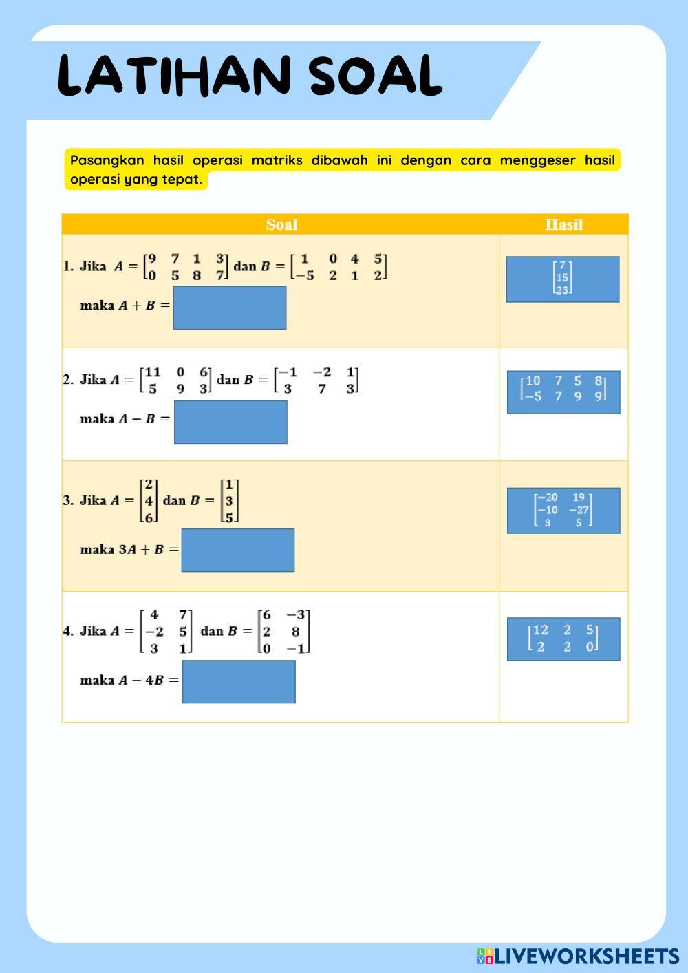 LKPD OPERASI MA… | Free Interactive Worksheets | 7895078