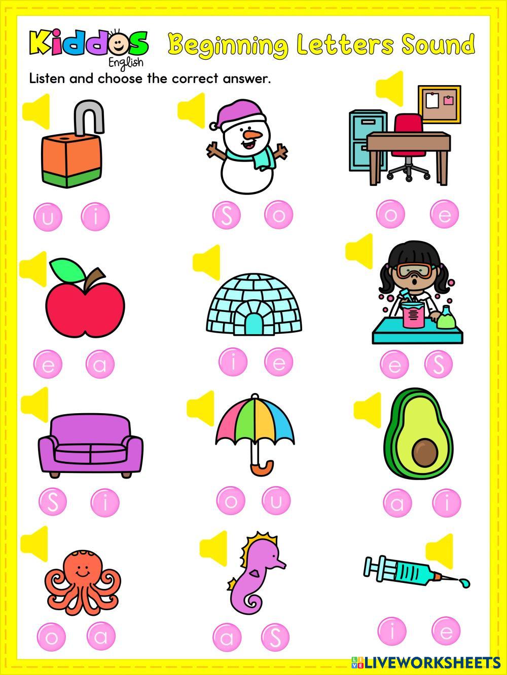 Beginning Lette… | Free Interactive Worksheets | 7896362