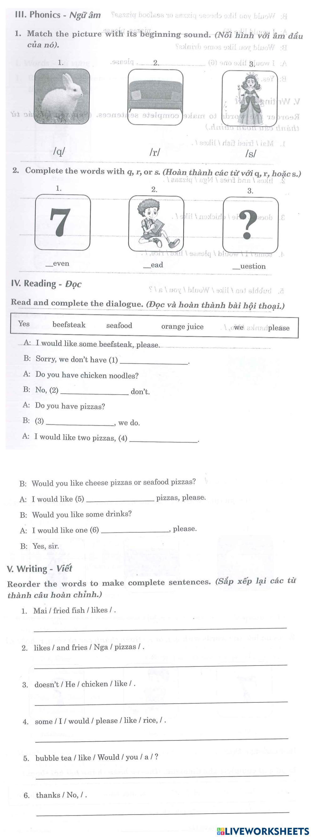 FF4- Unit 3-p2 7896844 | nguyenthucuc | Live Worksheets