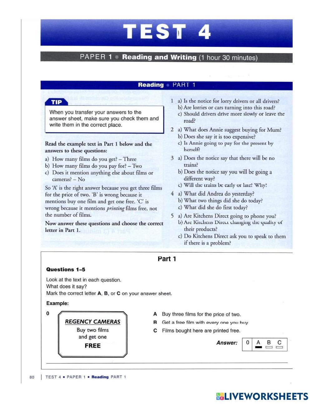 PET - Cambridge… | Free Interactive Worksheets | 7900628
