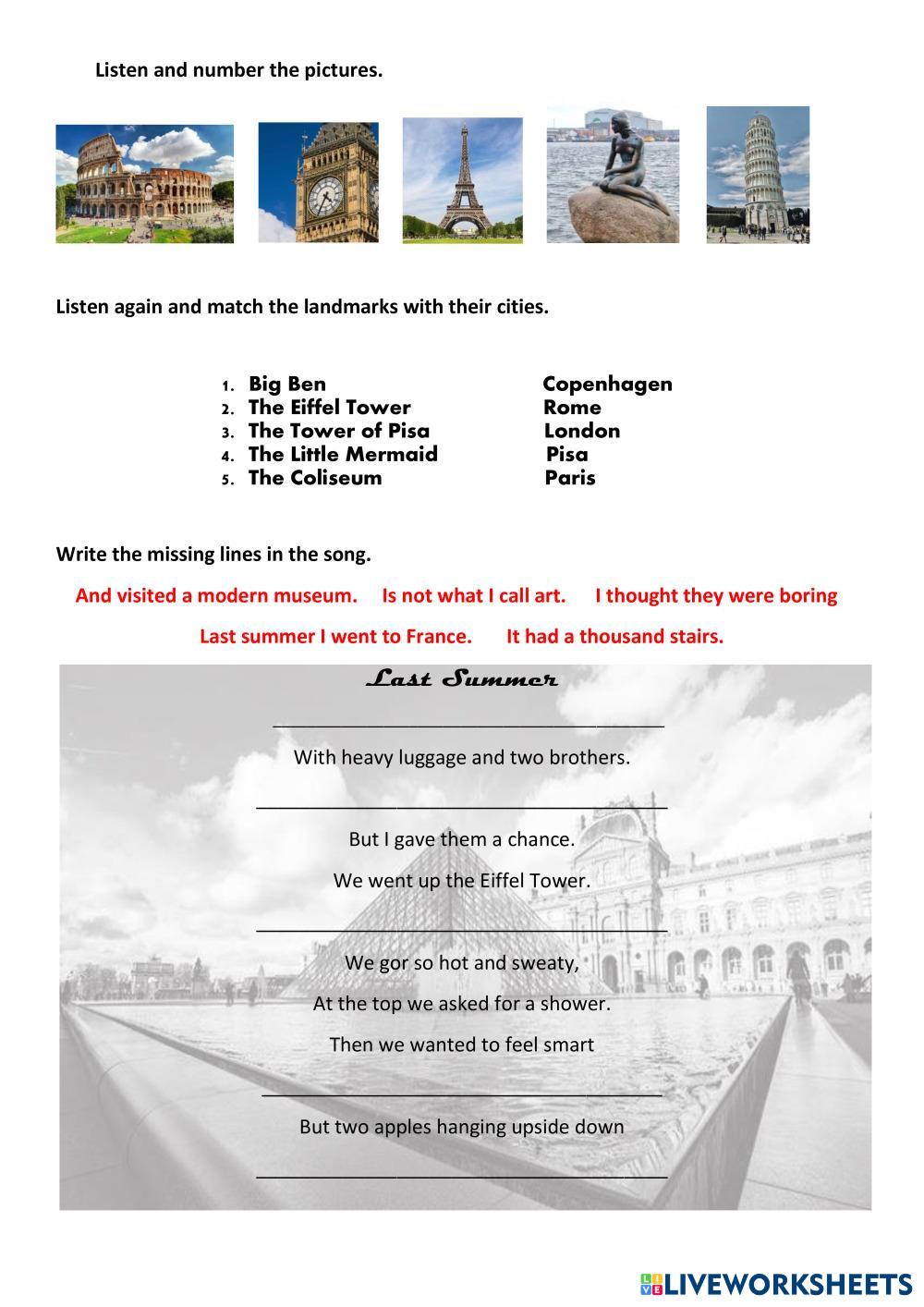 Landmarks | Free Interactive Worksheets | 7901364