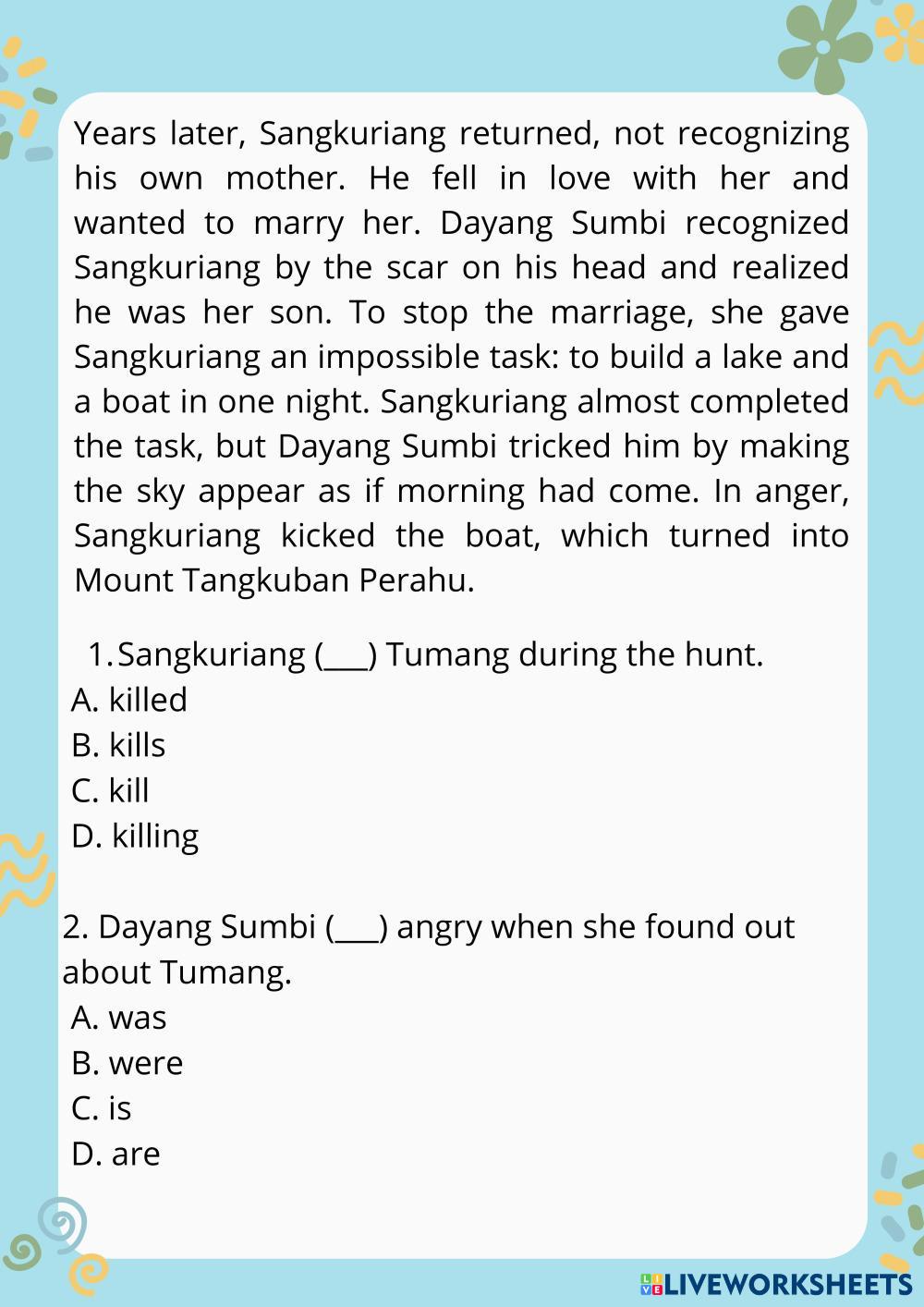 Narrative Text (SIMPLE PAST TENSE) 7907342 | 15Angell