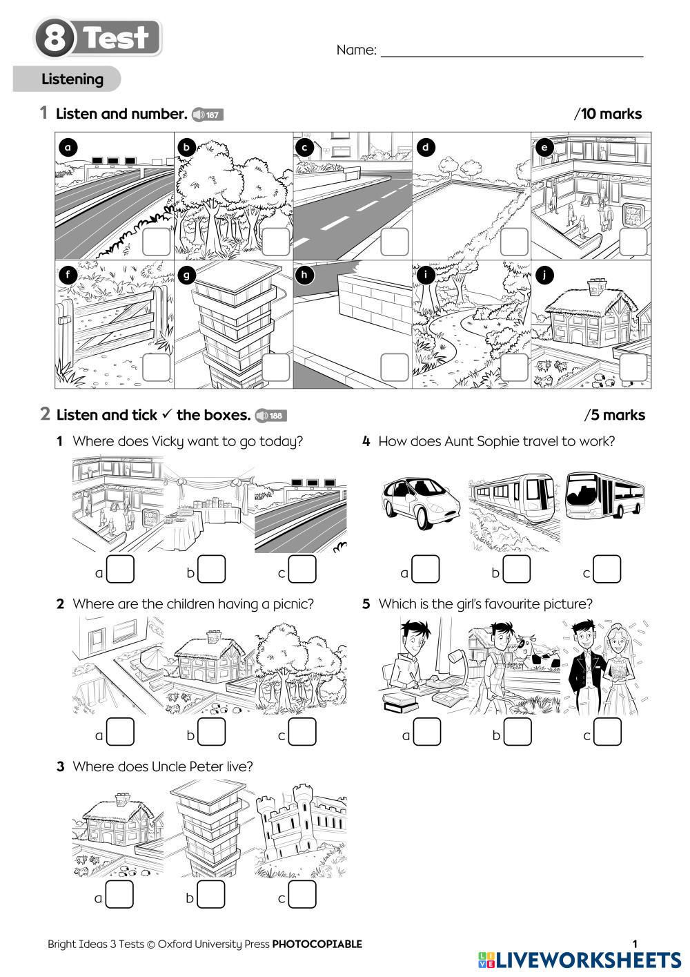 KIDS 3, UNIT 8 TEST 7912212 | Noelia Belén Ramos | Live