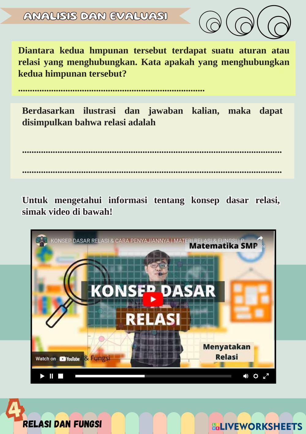 [E-LKPD] RELASI… | Free Interactive Worksheets | 7913903