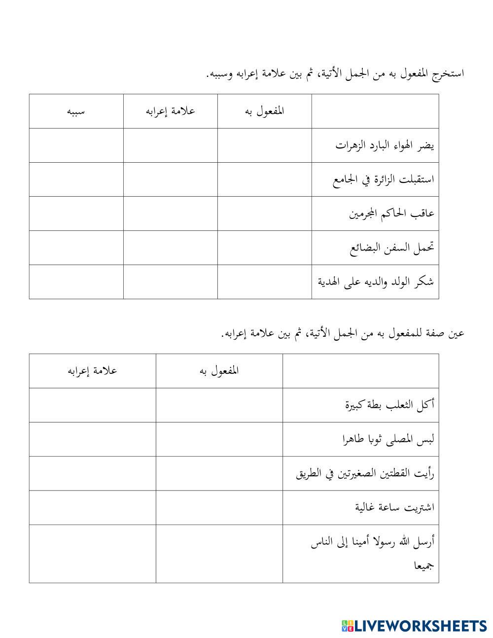 7914399 | المفول به | Mardiyah Omar | LiveWorksheets