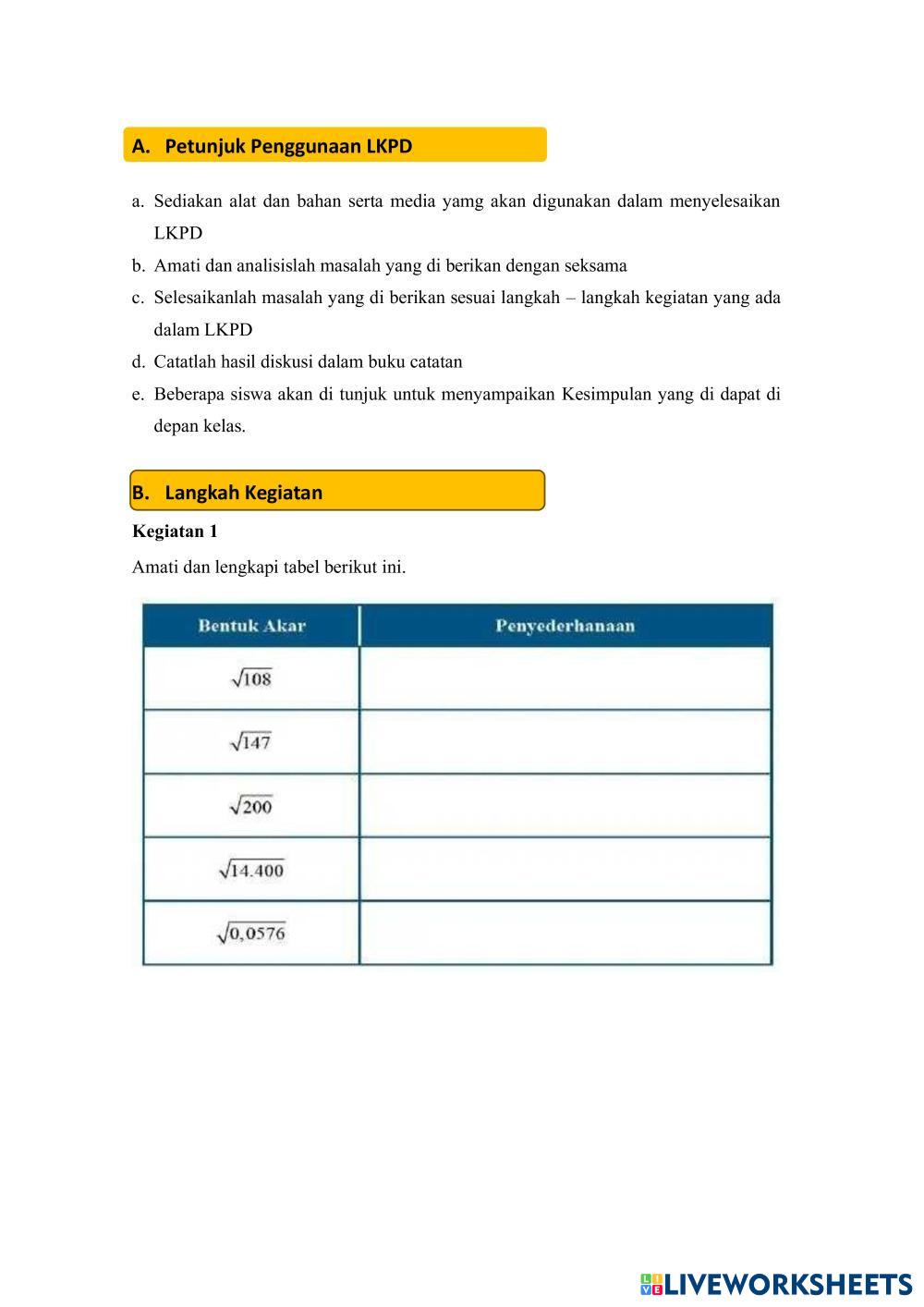 EKSPONEN | Free Interactive Worksheets | 7916768