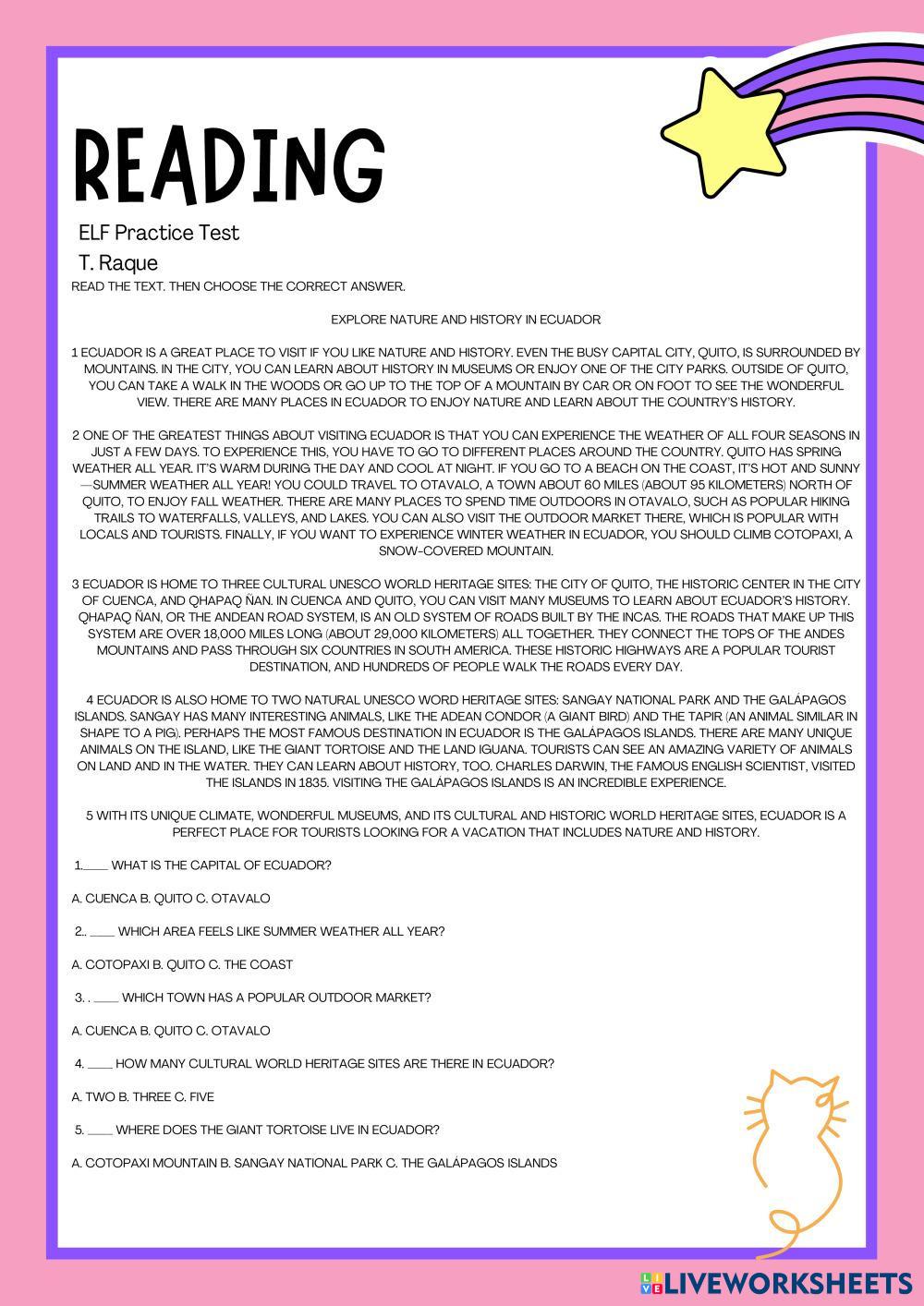 7918001 | English Language Fundamentals Practice Test II