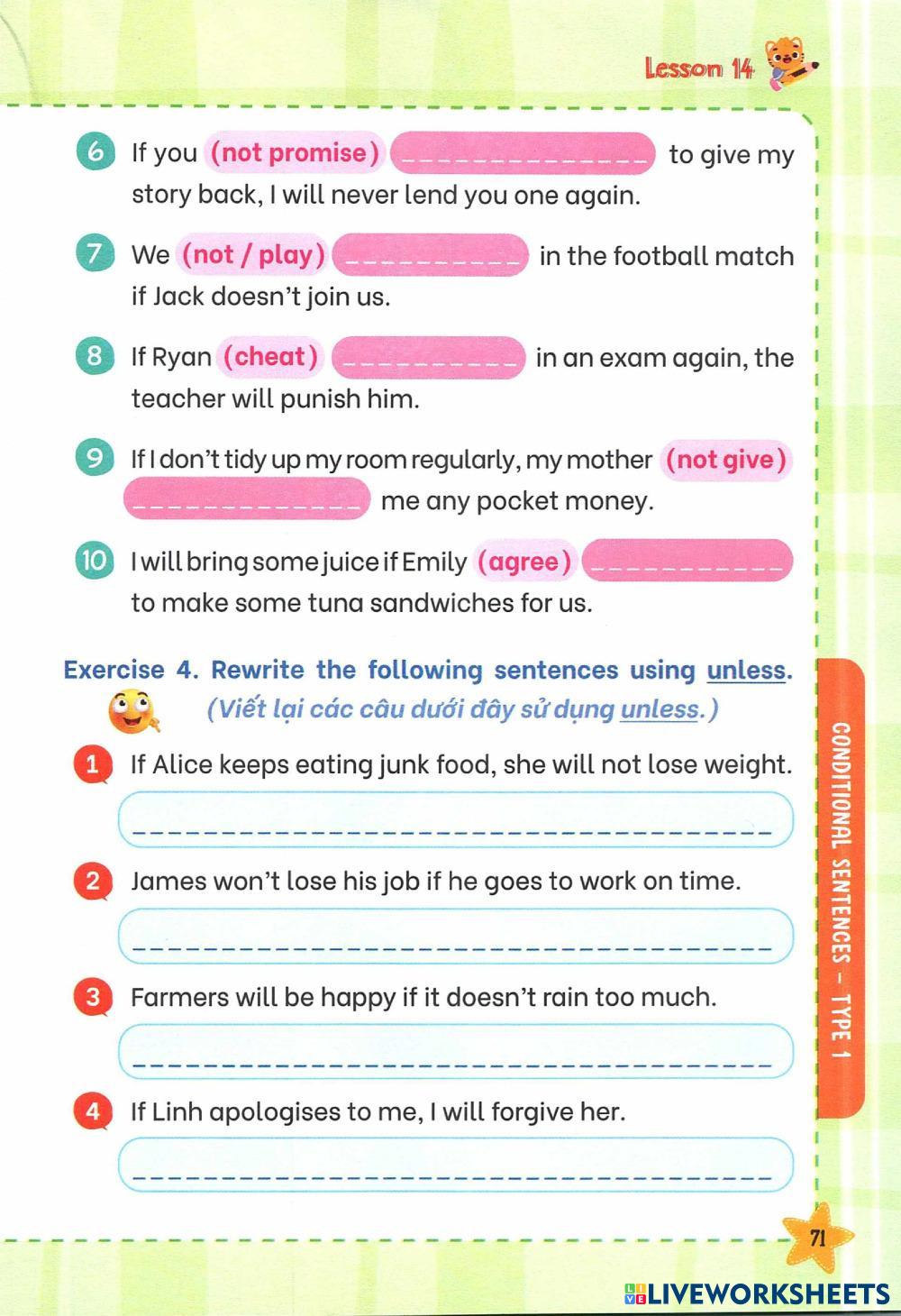 Lesson 14: COND… | Free Interactive Worksheets | 7920570