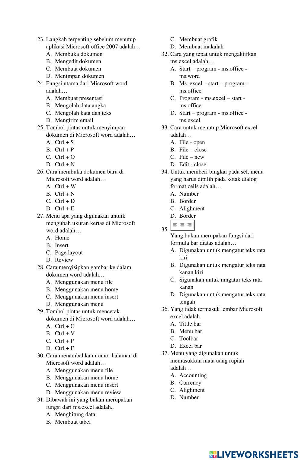 INFORMATIKA | Free Interactive Worksheets | 7923159