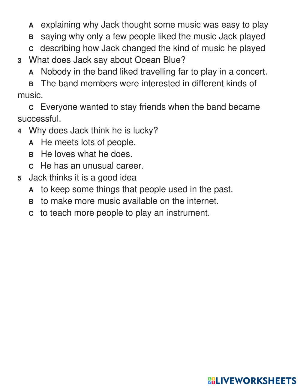 7924359 | Jack Calder – A2 English Reading Test | TA Day