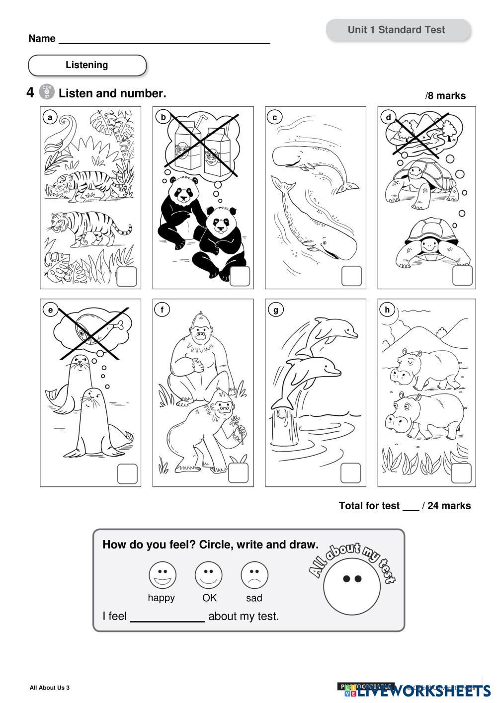 3º UNIT 1 STAND… | Free Interactive Worksheets | 7925513