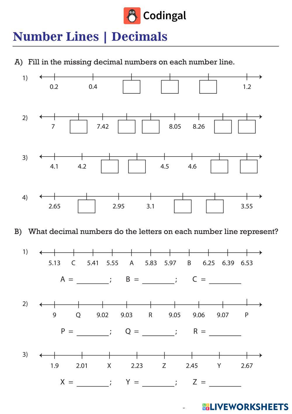 Decimals on Number line 7927195 | Karishma Balani