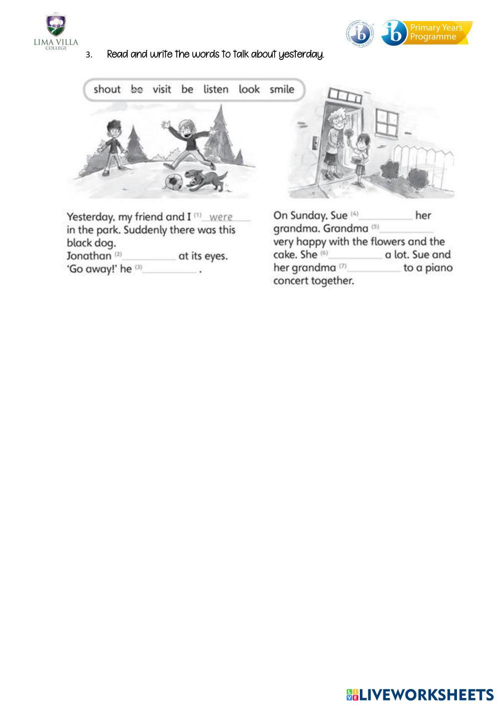 Past tense RV | Free Interactive Worksheets | 7931544