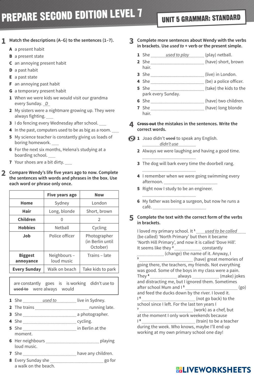 P7 Grammar UNIT 5 7933193 | EA | LiveWorksheets