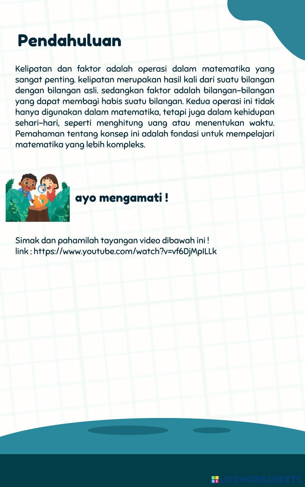 LKPD KELIPATAN … | Free Interactive Worksheets | 7934860