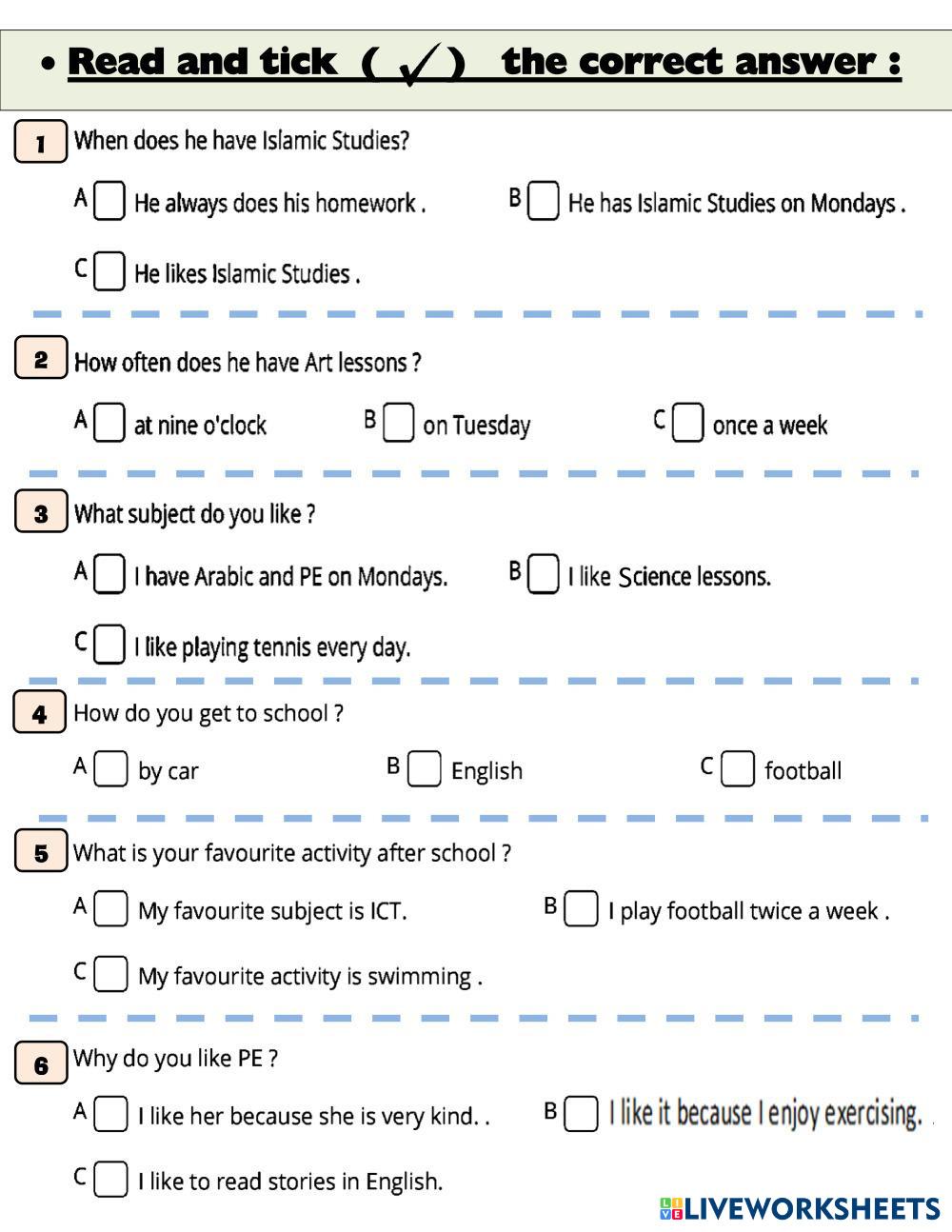 Munira Othman | Read and choose the best answer .U1 G4 S1