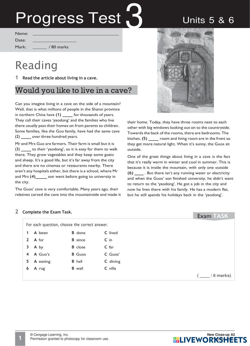 PROGRESS TEST 03 | Free Interactive Worksheets | 7939775