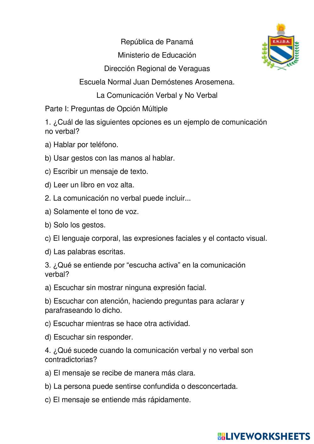 Comunicación Ve… | Free Interactive Worksheets | 7940813