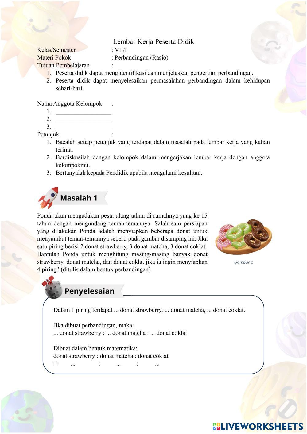 Rasio Kelas 7 | Free Interactive Worksheets | 7943281