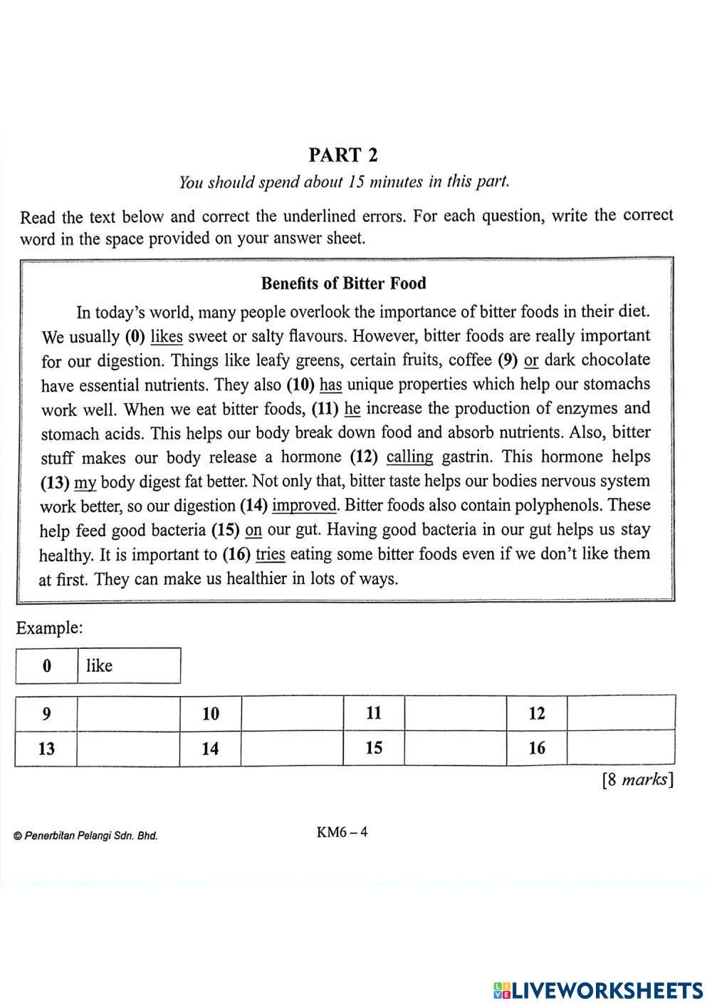 7945629 | FORM 2 ENGLISH UASA (PART 2) 6 | Khoo Yeon Chen