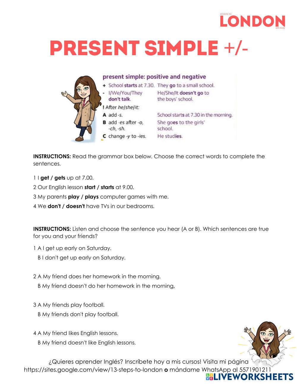 Present simple +/- 7946855 | Andy AcMe | LiveWorksheets